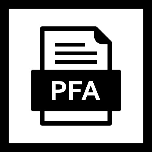 Pfa file document icon Royalty Free Vector Image
