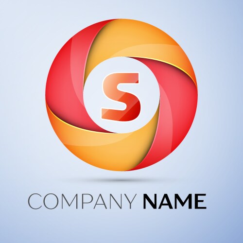 Colorful S Logo in Triangle Royalty Free Vector Image