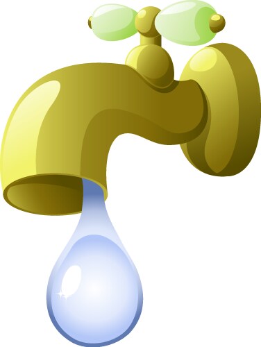 Dripping tap with golden coins Royalty Free Vector Image