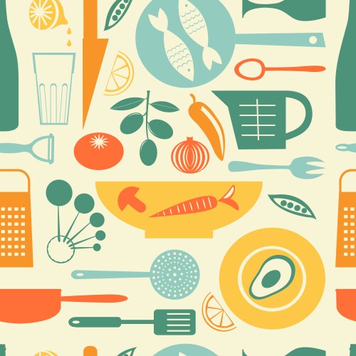 Kitchen pattern Royalty Free Vector Image - VectorStock
