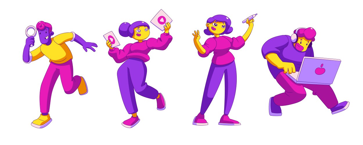 Teamwork concept business people characters team Vector Image