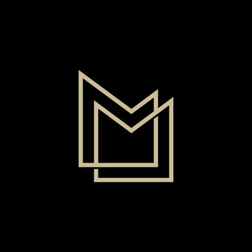 Mm lettermark monogram square logo Royalty Free Vector Image
