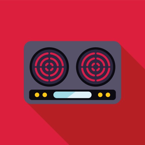 Electric stove top view with two burners Vector Image