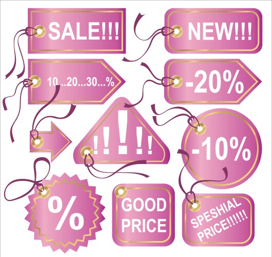 Realistic tags in vintage style Royalty Free Vector Image