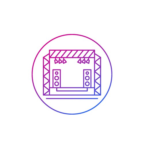 Concert stage line icon Royalty Free Vector Image