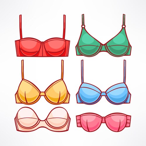 Red bra set Royalty Free Vector Image - VectorStock