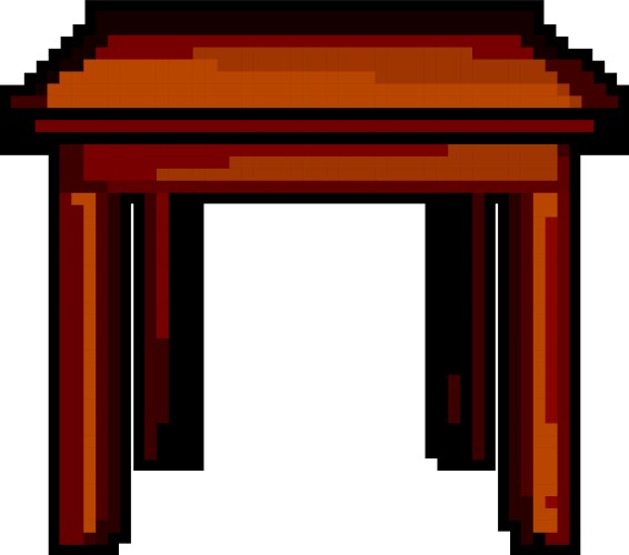 Kitchen folding table game pixel art Royalty Free Vector