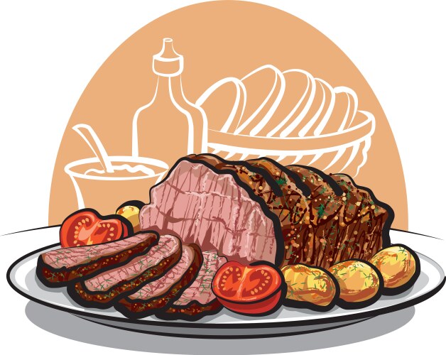 Beef stew Royalty Free Vector Image - VectorStock