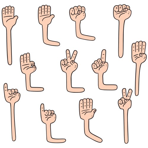 Set of cartoon arm Royalty Free Vector Image - VectorStock