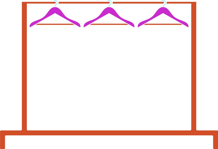 Clothing rail with hangers icon Royalty Free Vector Image