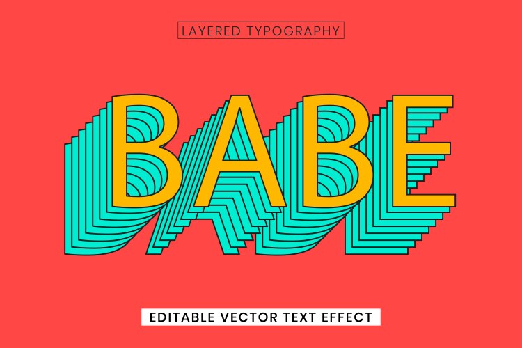 Red text editable font effect Royalty Free Vector Image