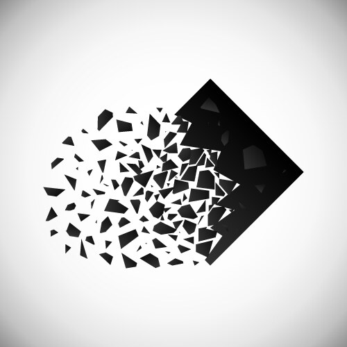 Shatter and destruction dark triangle explosion Vector Image