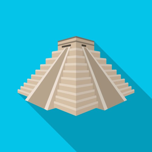 Chichen itza flat design landmark Royalty Free Vector Image
