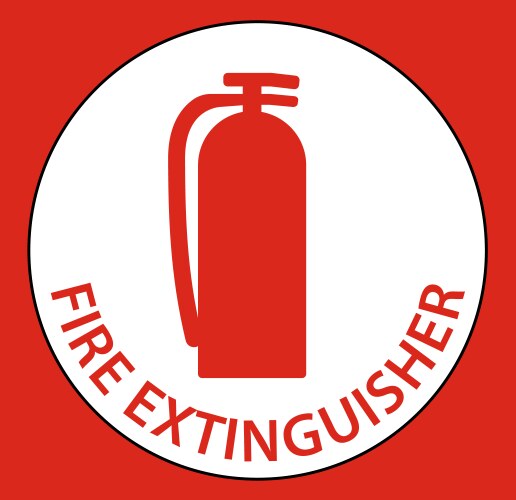 Fire extinguisher floor sign on white background Vector Image