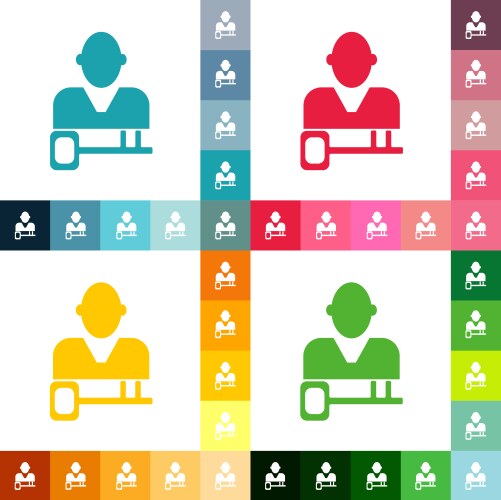 Businessman holding a giant key Royalty Free Vector Image