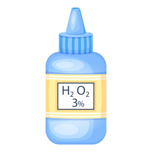 Hydrogen peroxide in a big plastic bottle cartoon Vector Image