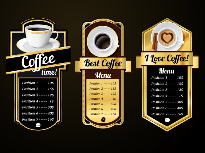 Coffee templates Royalty Free Vector Image - VectorStock
