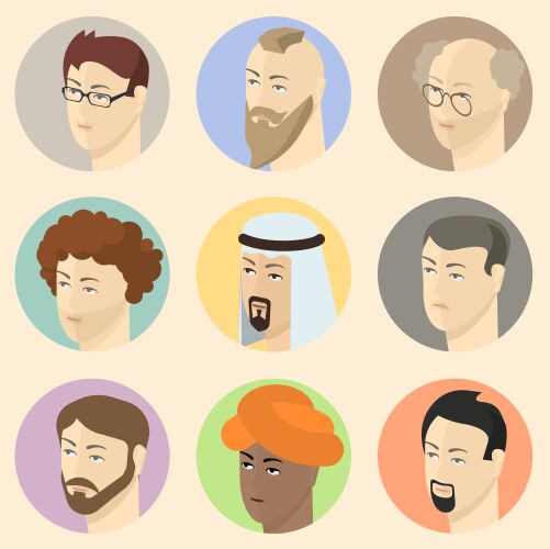 Cartoon people heads set Royalty Free Vector Image