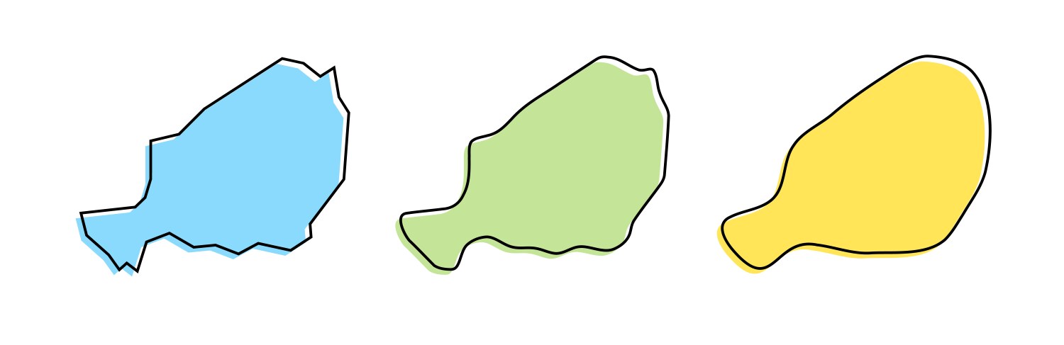 Niger simplified map Royalty Free Vector Image