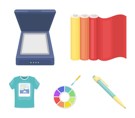 Scanner color palette and other equipment Vector Image