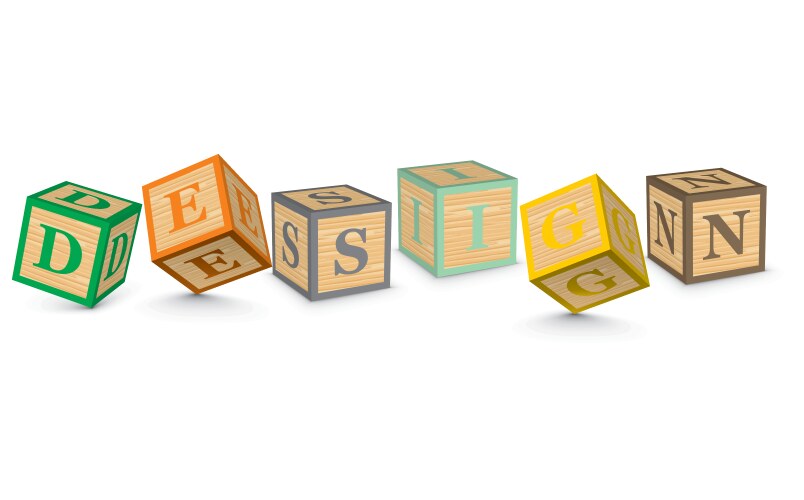 Word learn written with alphabet blocks Royalty Free Vector