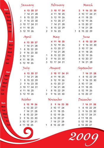 2009calendar Royalty Free Vector Image - VectorStock