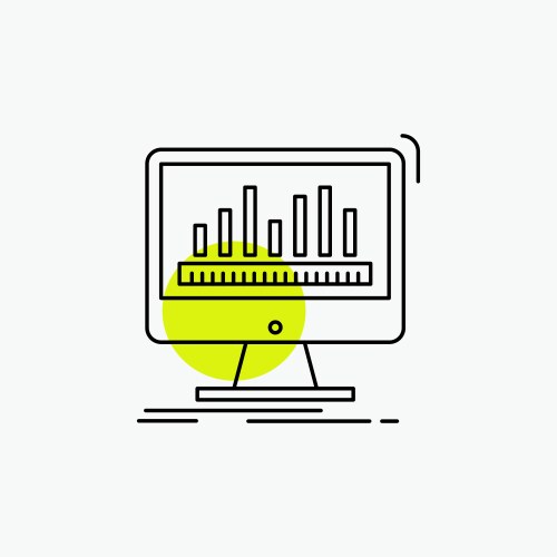 Analytics processing dashboard data stats line Vector Image