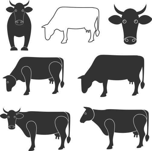 Cattle breeding farming dairy cows Royalty Free Vector Image
