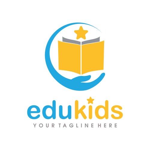 Children reading logo Royalty Free Vector Image