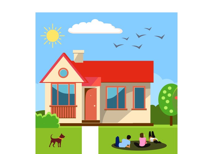 Family home Royalty Free Vector Image - VectorStock