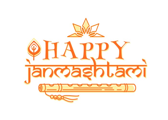 Happy janmashtami logo design for hindu festival Vector Image