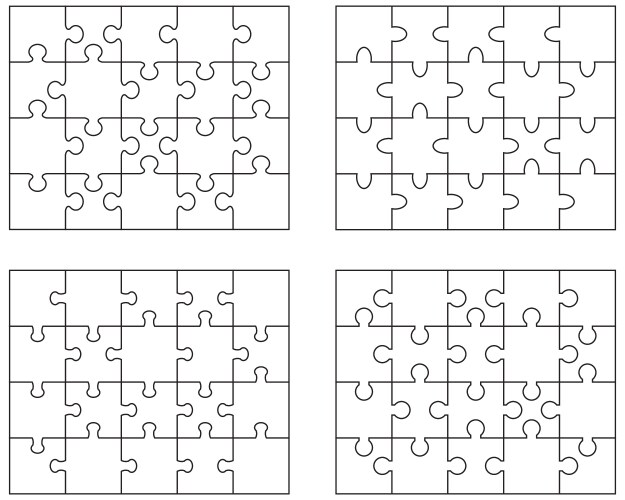 Puzzles separate pieces Royalty Free Vector Image