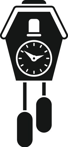 Cuckoo clock hanging on white background showing Vector Image