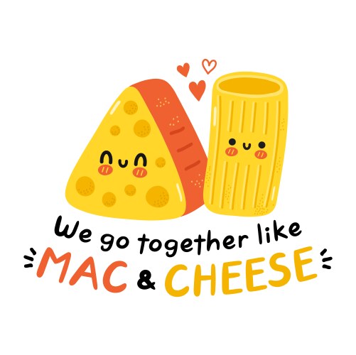 Macaroni and cheese cartoon character Royalty Free Vector