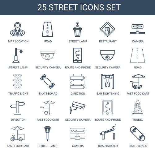 13 street icons Royalty Free Vector Image - VectorStock