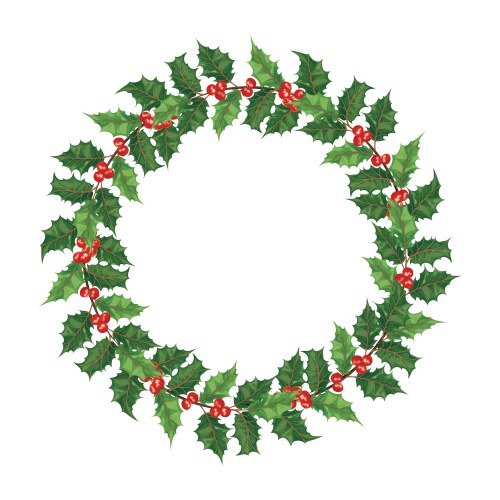 Christmas Holly Wreath Vector Images (over 15,000)