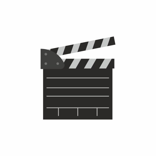 Open clapper board colored icon Royalty Free Vector Image