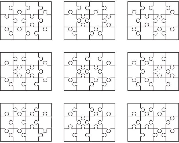Puzzles separate pieces Royalty Free Vector Image