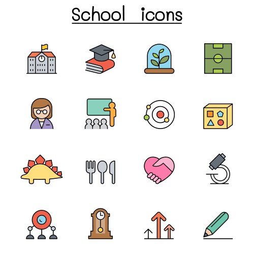 Kindergarten school education icons Royalty Free Vector