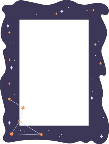 Starry night sky frame Royalty Free Vector Image