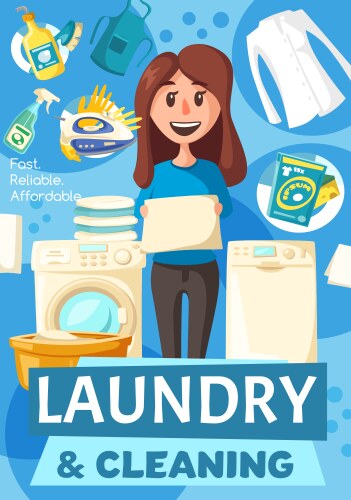 Happy cartoon laundry Royalty Free Vector Image
