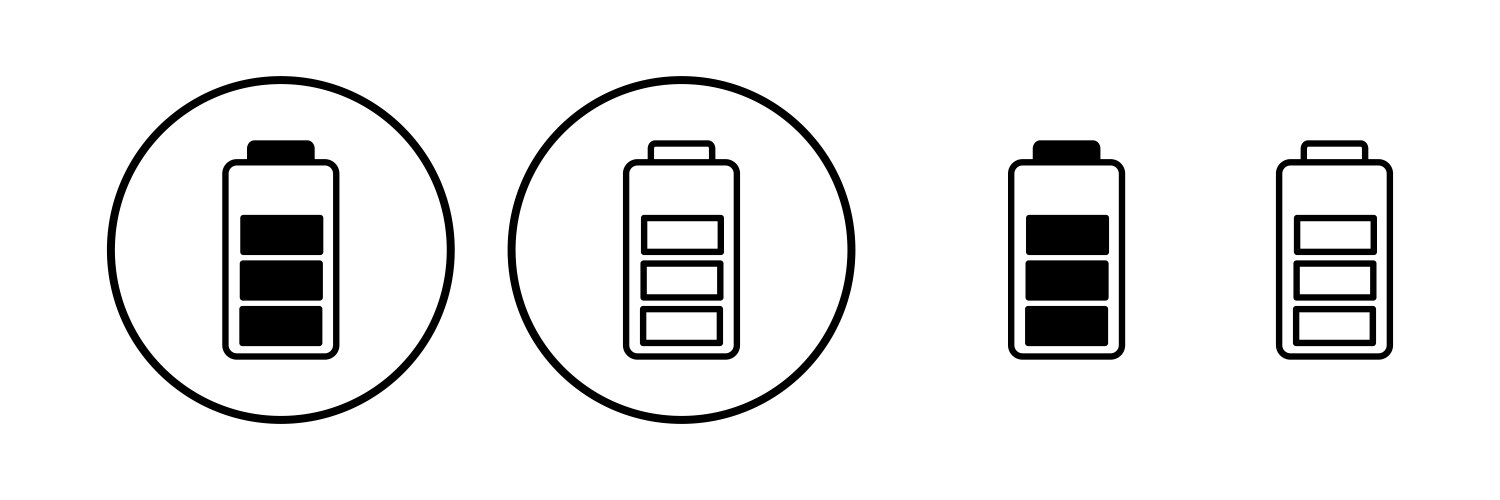 Battery icon charge indicator Royalty Free Vector Image