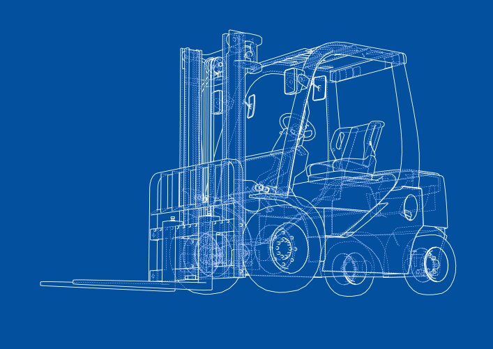 Forklift isometric blueprints Royalty Free Vector Image Forklift isometric blueprints Royalty Free Vector Image
