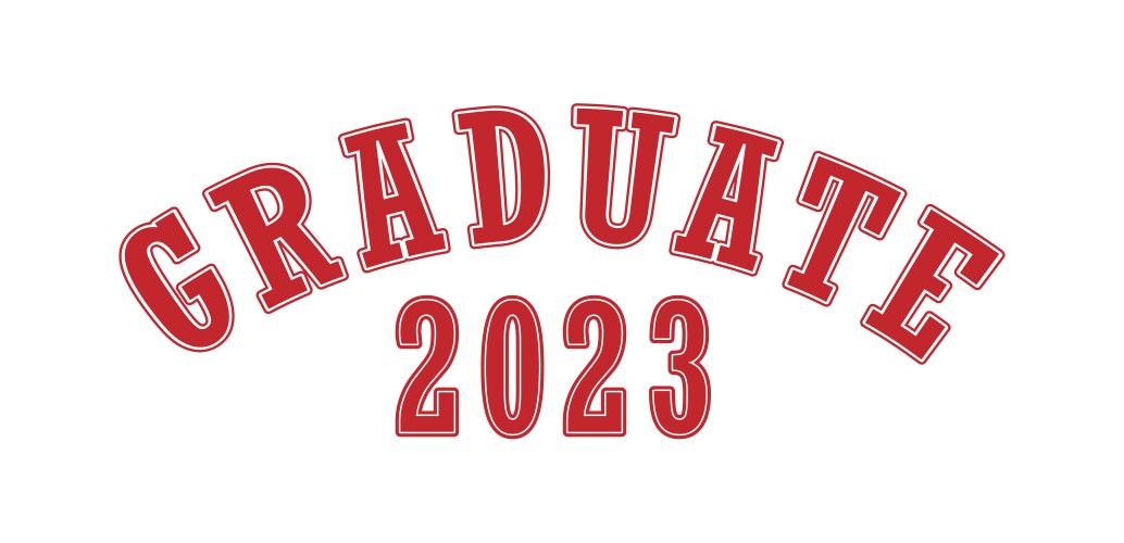 Class of 2023 graduate congrats emblem circle Vector Image