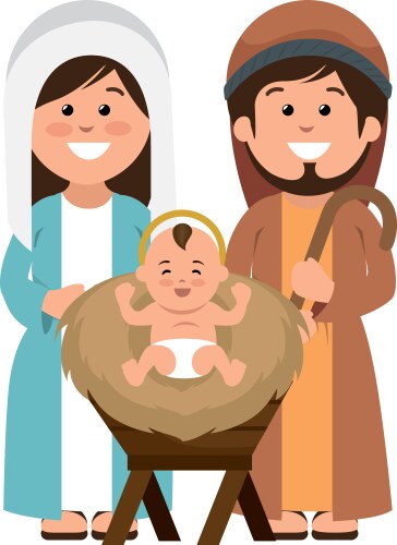Jesus baby manger character Royalty Free Vector Image