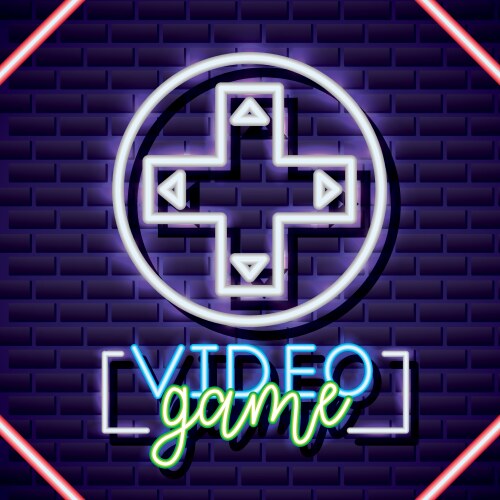 Game room neon sign design Royalty Free Vector Image