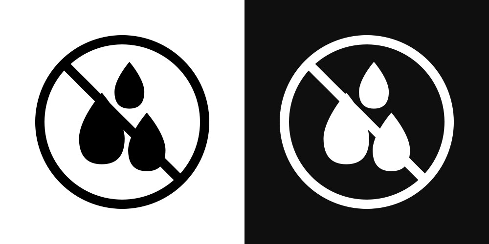No leakage sign icon set caution against water Vector Image