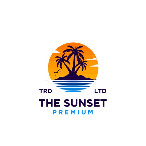 Sunset logo design template Royalty Free Vector Image