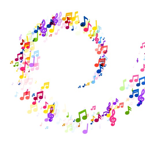 Rainbow Music Notes Vector Images (over 1,100)