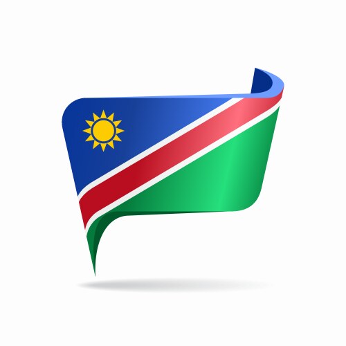 Namibian flag heart-shaped wavy ribbon Royalty Free Vector